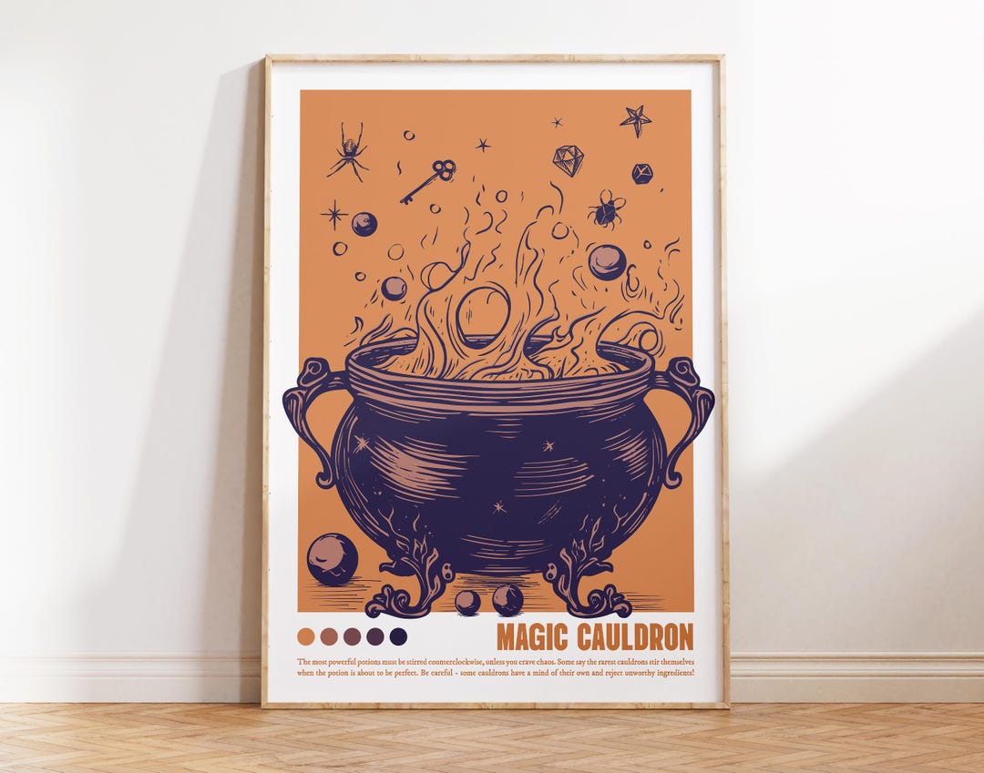 Magic Cauldron Print, Potion Pot Wall Art, Cauldron Printable, Witch’s ...