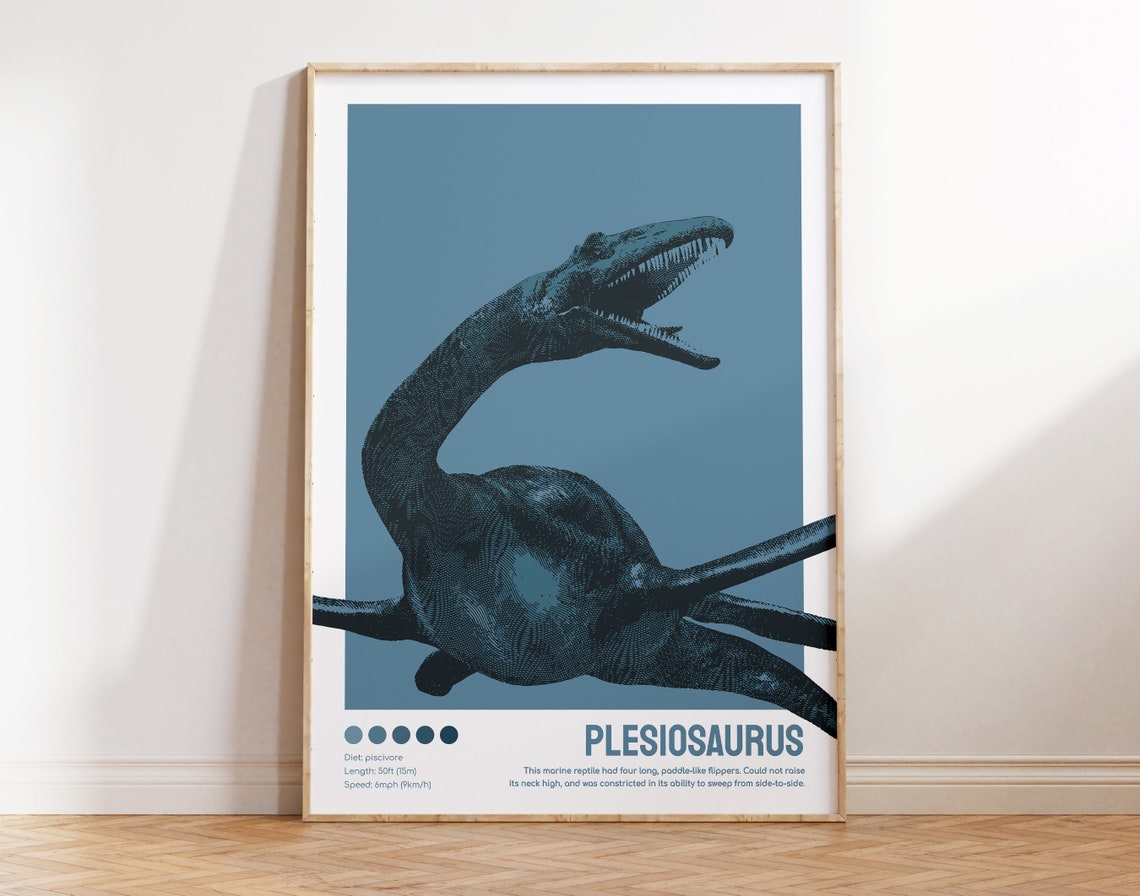 Plesiosaurus Print Dinosaur Wall Art Mosasaurus Printable - Etsy
