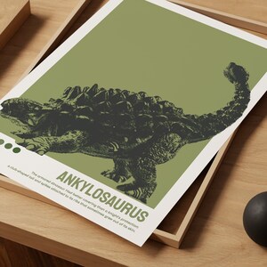 Ankylosaurus Print, Dinosaur Wall Art, Stegosaurus Printable, Bauhaus ...