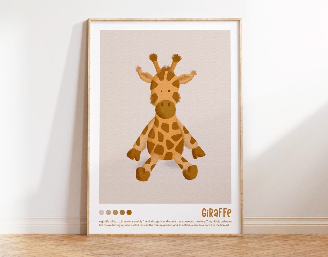 Giraffenposter für Babyzimmer, Druckbares Kinderposter, Afrikanische ...