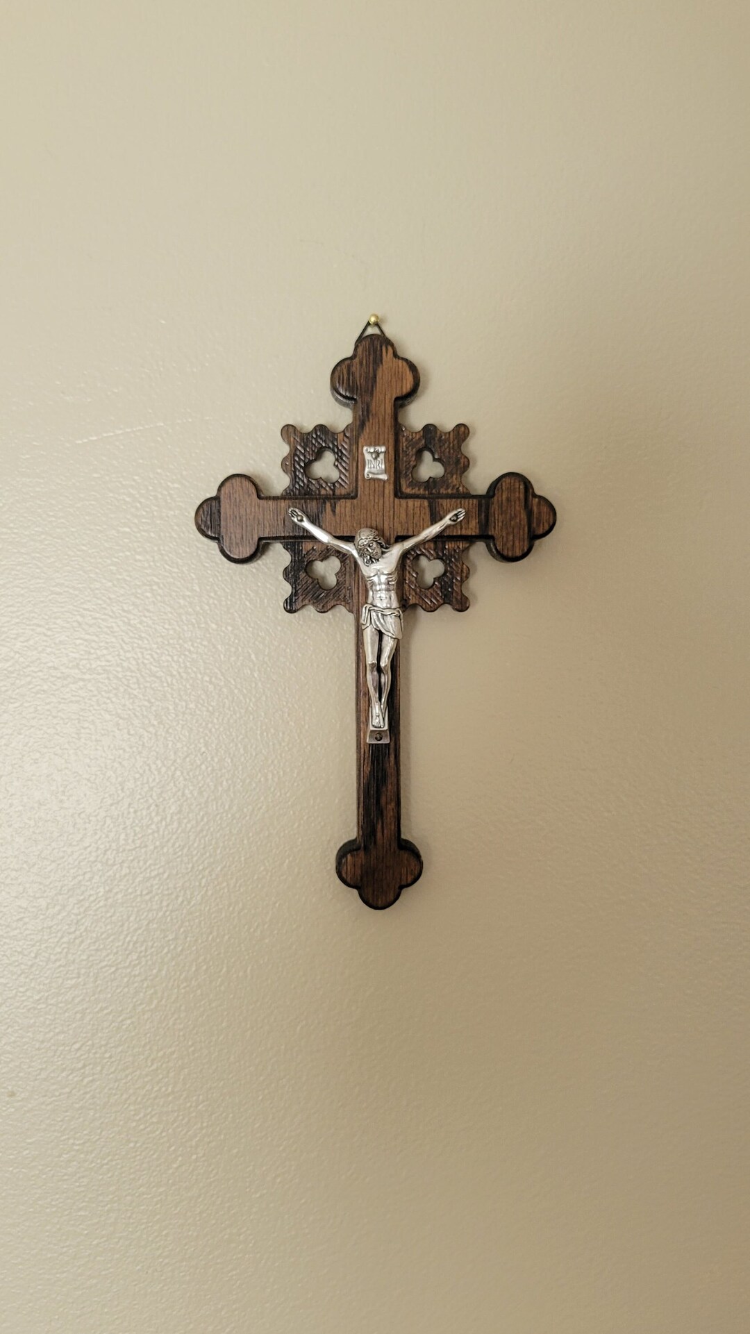 8 Crucifix, Wall-hanging / Stained Oak With a Metal Corpus - Etsy