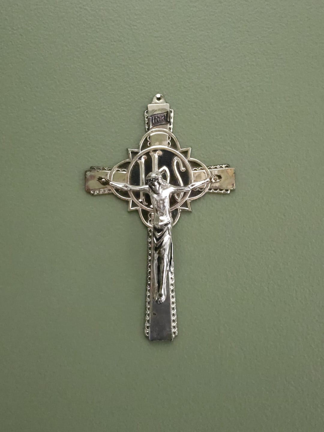 Antique Metal Wall Crucifix With IHS Adornment - Etsy