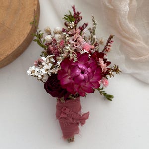 Wildflower Dried Flower Arrangement, Mauve Pink Tea Tree Whimsical ...