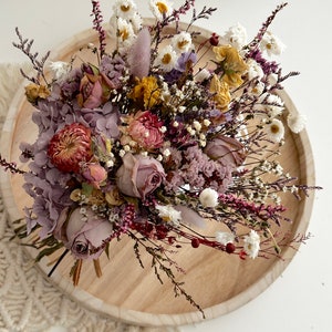 Pale Muted Wildflower Bouquet Dried Flower Arrangement Lilac Purple ...