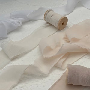 Hand Torn Chiffon Silk Ribbon for Wedding Events | High End Muted ...