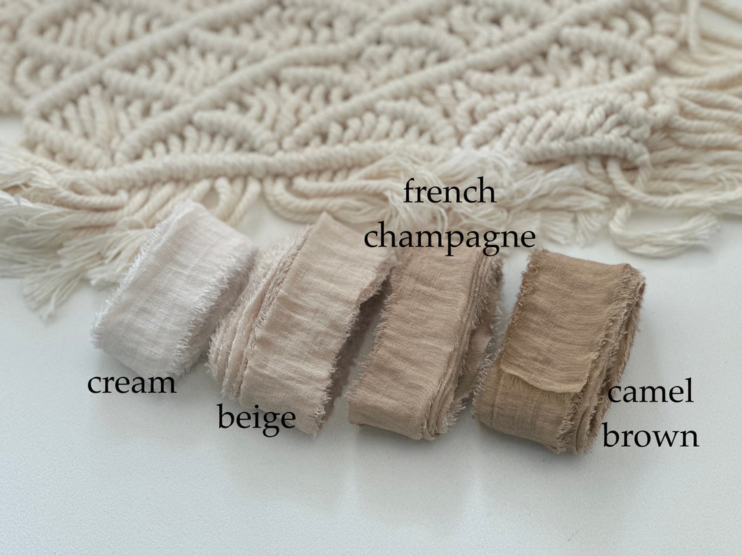 3m Long, Hand Torn 100% COTTON SILK Ribbon for Wedding Events | High ...