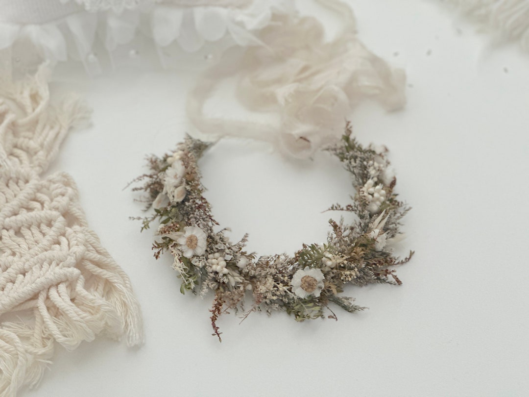Elegance, Natural Dried and Preserved Wildflower Flower Crown, Dried ...