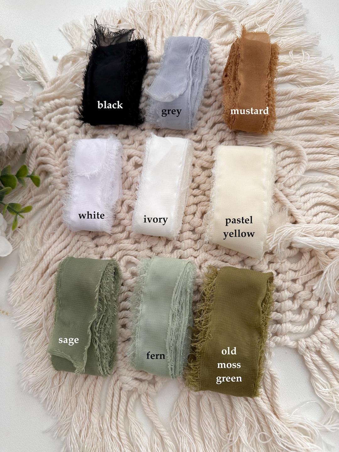 Hand Torn Frayed Edge Chiffon Silk Ribbon Wedding Events | High End ...