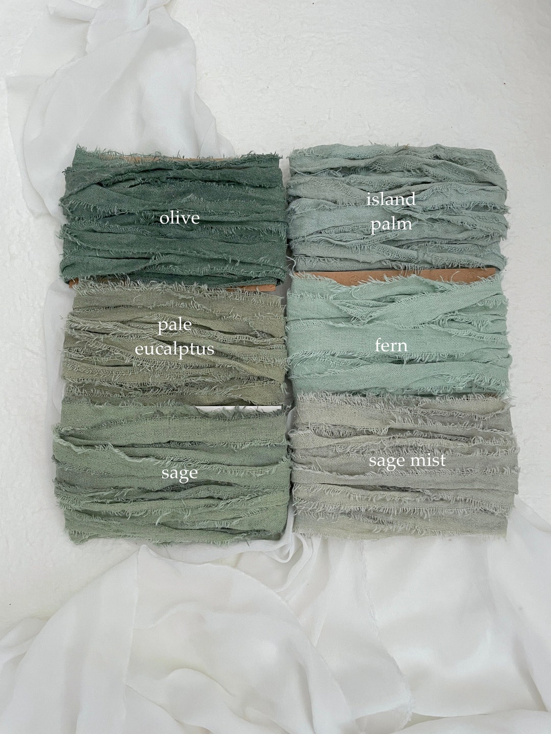 Hand Torn Heavy Cotton Fringed Ribbon for Wedding Events Gifts, Muted ...