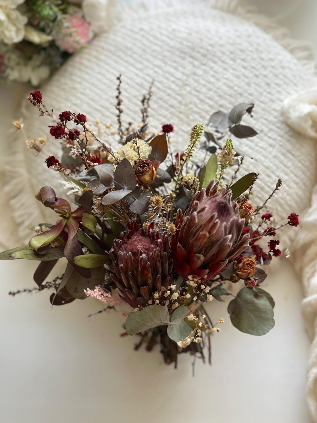 Australian Natives Burgundy Dark Green Eucalyptus Protea Wildflower ...