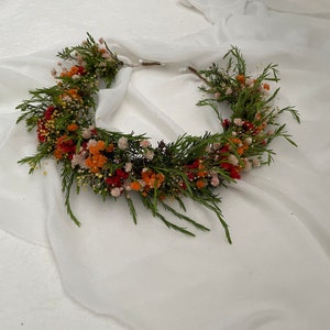 Wildflower Natural Dried and Preserved Boho Greens Full Flower Crown ...