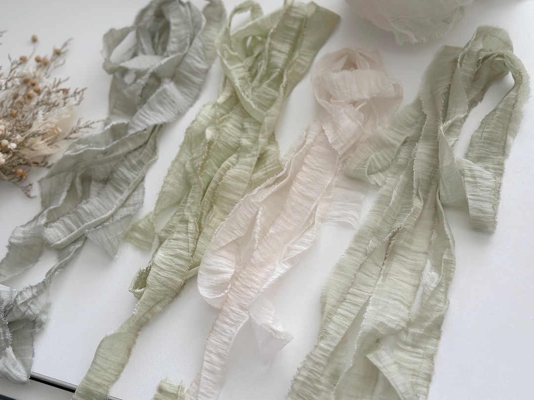 3m Long, Hand Torn 100% COTTON SILK Ribbon for Wedding Events | High ...