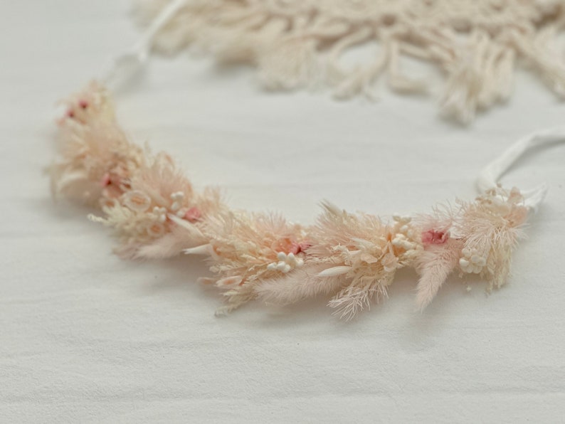 Pale Pale Soft Pink Dainty and Sweet Flower Crown, Dried and Preserved ...
