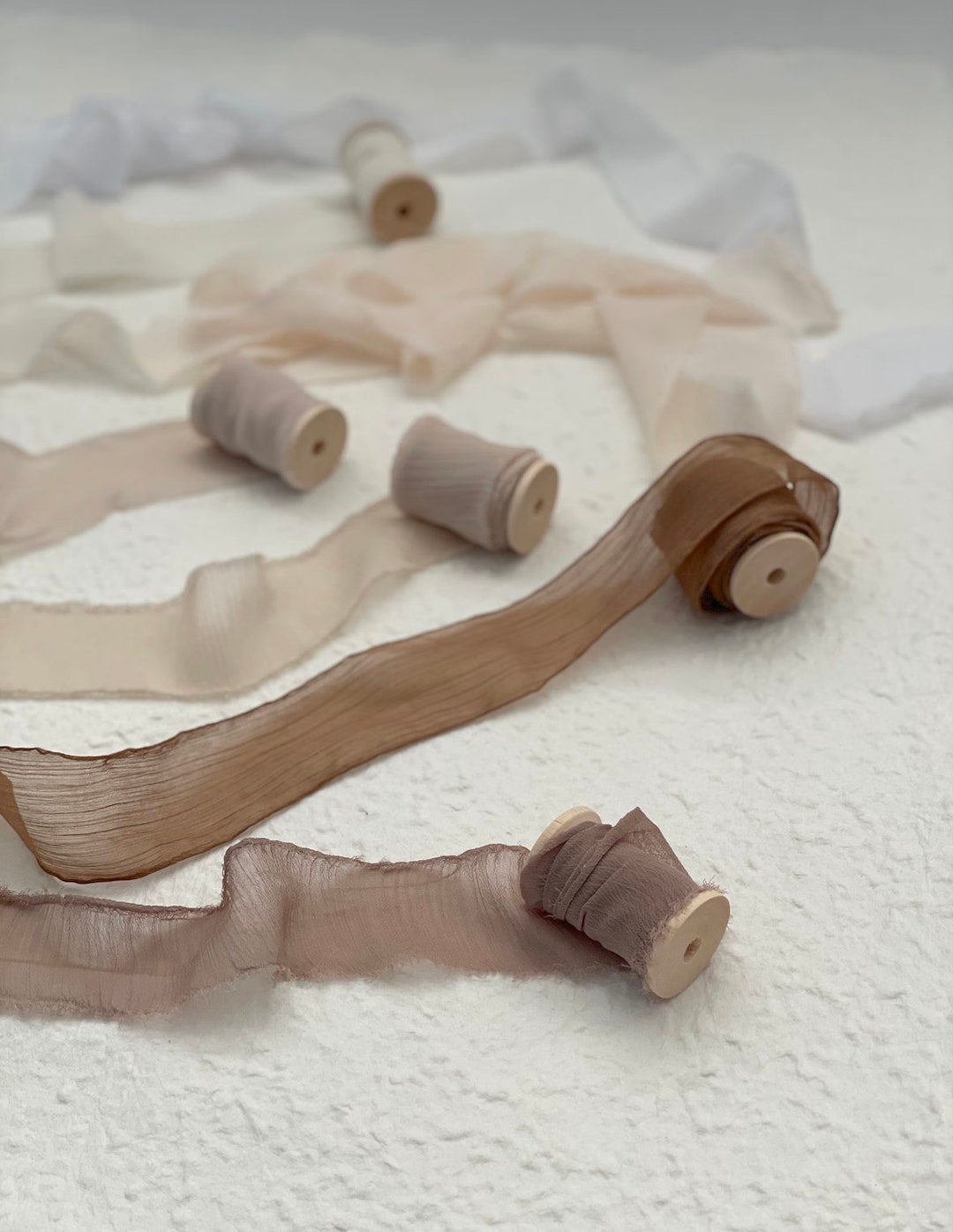 Hand Torn Chiffon Silk Ribbon for Wedding Events | High End Muted ...