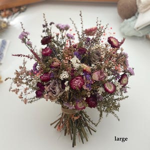 Wildflower Dried Flower Arrangement, Mauve Pink Tea Tree Whimsical ...