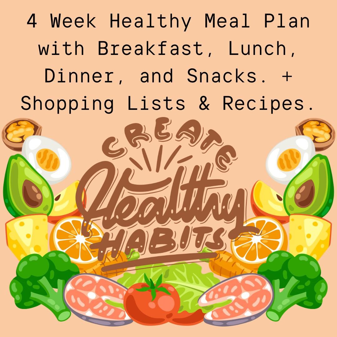4-week Healthy Meal Plan | Breakfast, Lunch, Dinner, Snacks + Recipes ...