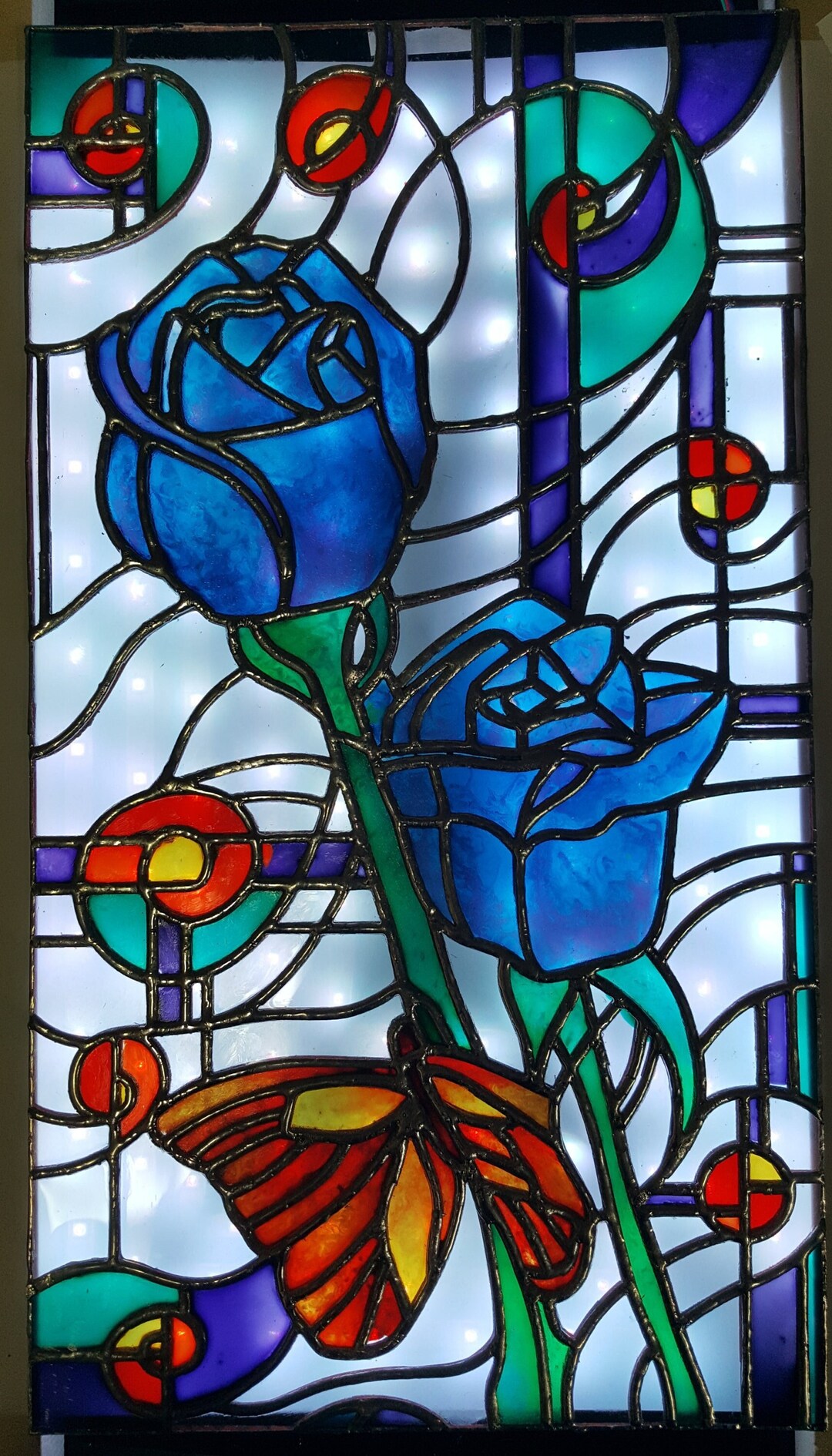 FAUX 219pc Precut Stained Glass Kit for Adults Skill Level 3 ROSES ...