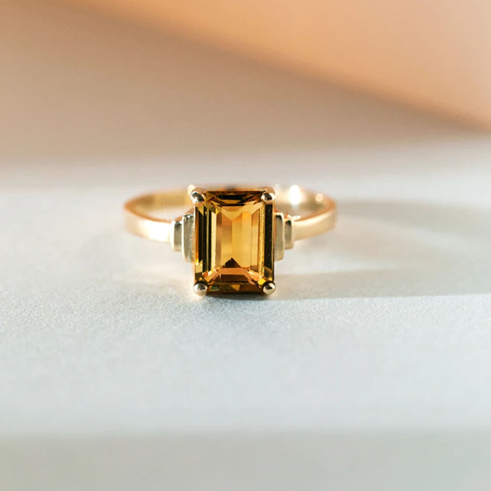 Citrine Ring Citrine Engagement Ring Natural & Certified - Etsy