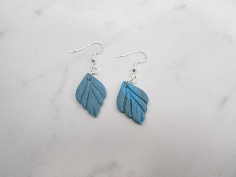 Sparkling Blue and Gray Polymer Clay Earrings - Etsy