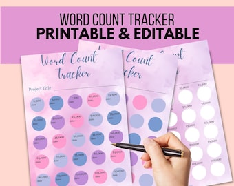Monthly Writing Tracker for Writers | Word Count Tracker | Letter ...