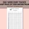 Word Count Tracker, Editing Tracker, Proofreading Tracker, Writing ...