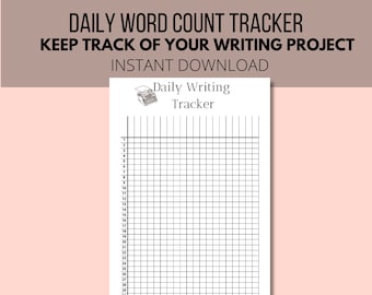 Monthly Writing Tracker for Writers | Word Count Tracker | Letter ...