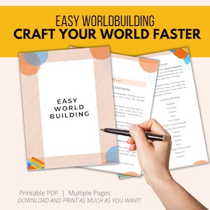 Easy Worldbuilding Workbook | Printable & Editable World Building for ...