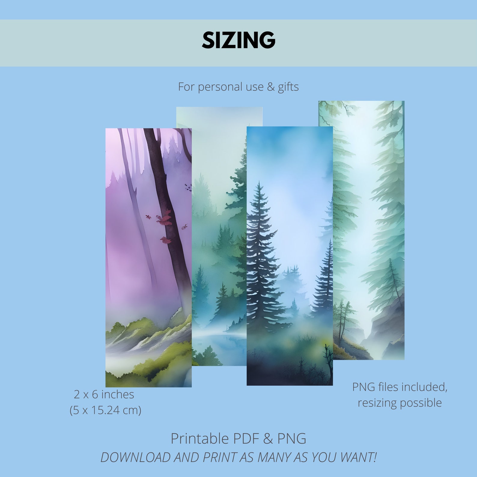 Forest Printable Bookmarks | Enchanted Forest | Bookmark Set | Bookish ...