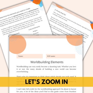 Easy Worldbuilding Workbook | Printable & Editable World Building for ...