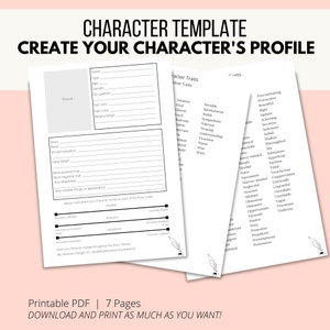 Character Outline Sheets | Printable Template | Positive & Negative ...