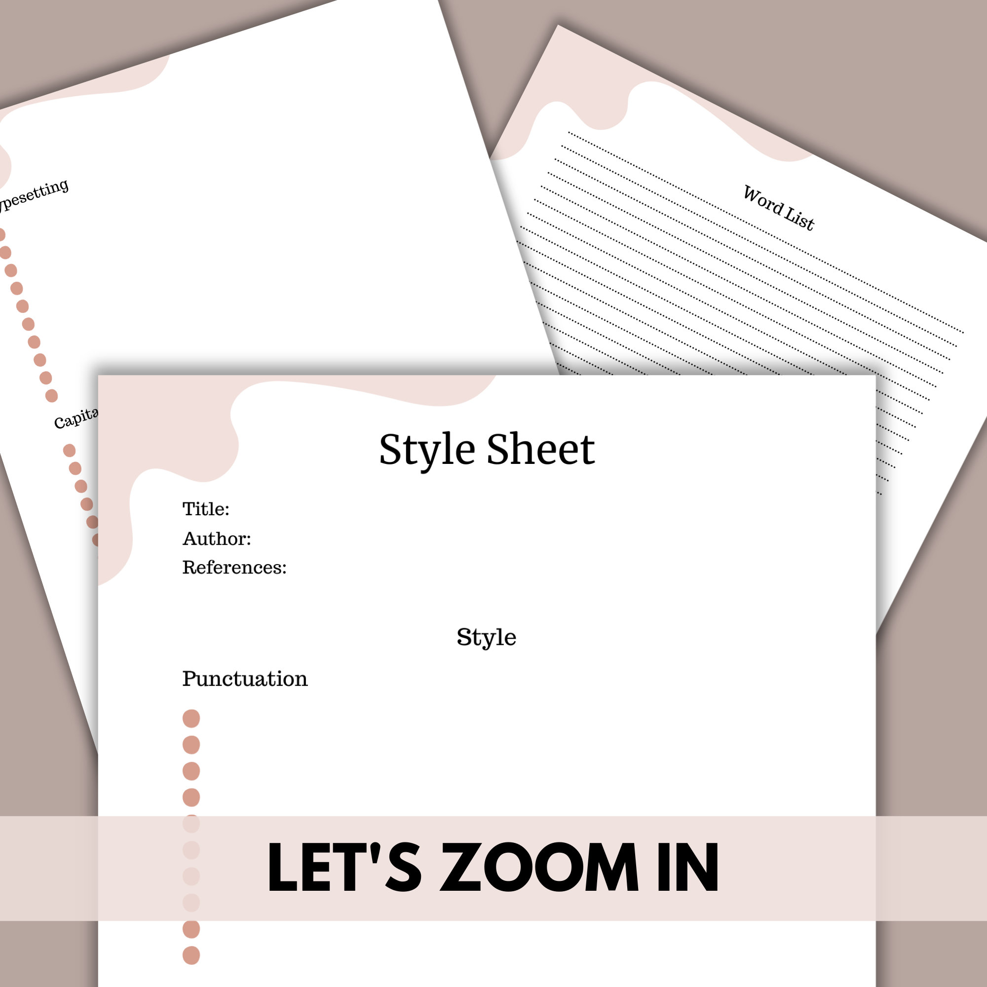 Book Editing Style Sheet for Writers Fiction & Nonfiction Editing Novel Writing Writing ...