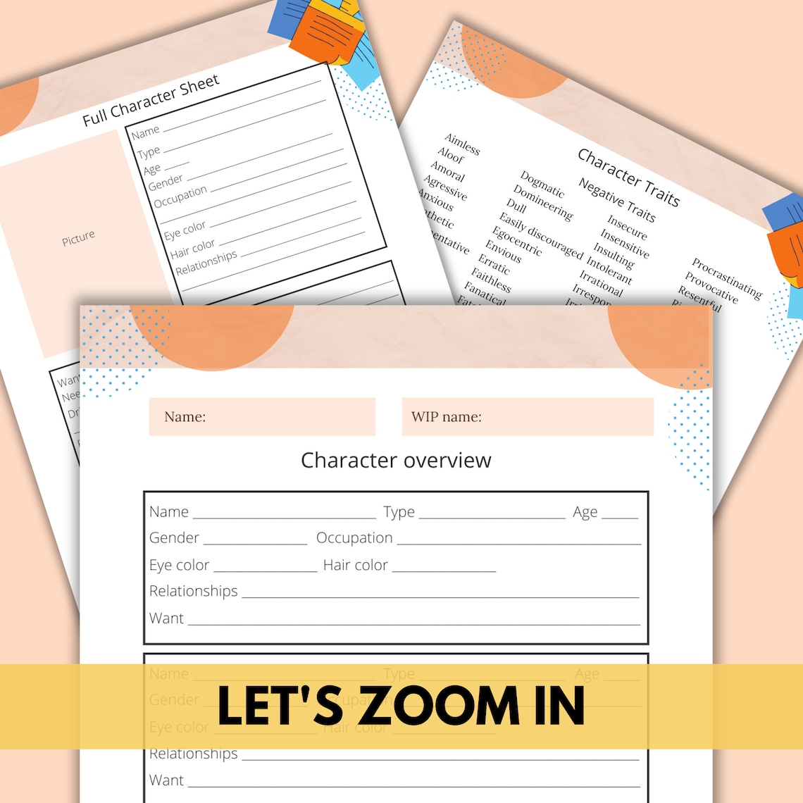 Character Development Workbook | Writing Tools | Step-by-step Character ...