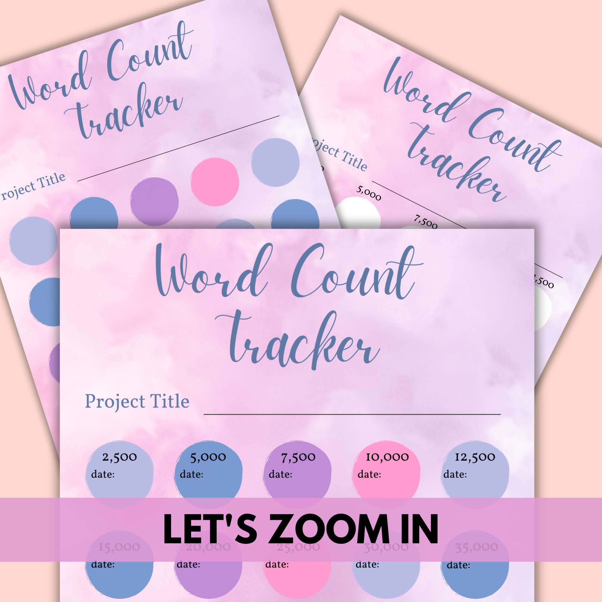 Word Count Tracker Dots Printable | Word Count Tracker Editable ...