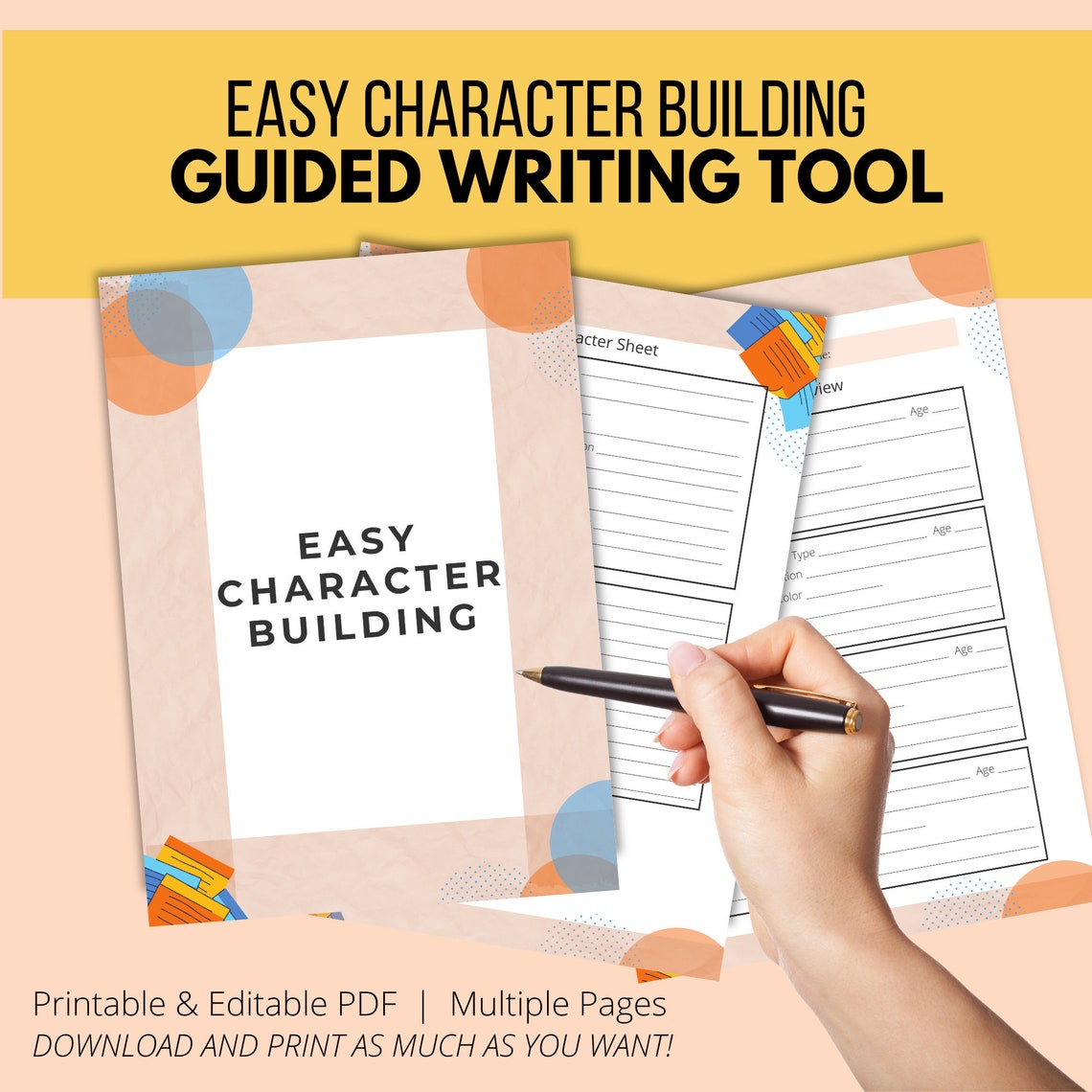 Character Development Workbook | Writing Tools | Step-by-step Character ...