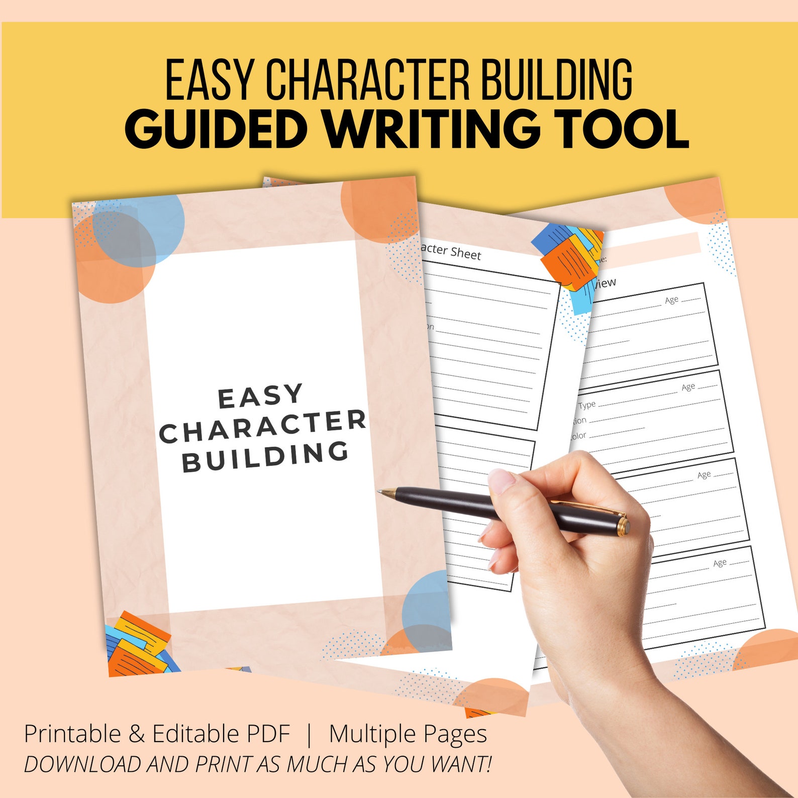 Character Development Workbook | Writing Tools | Step-by-step Character ...