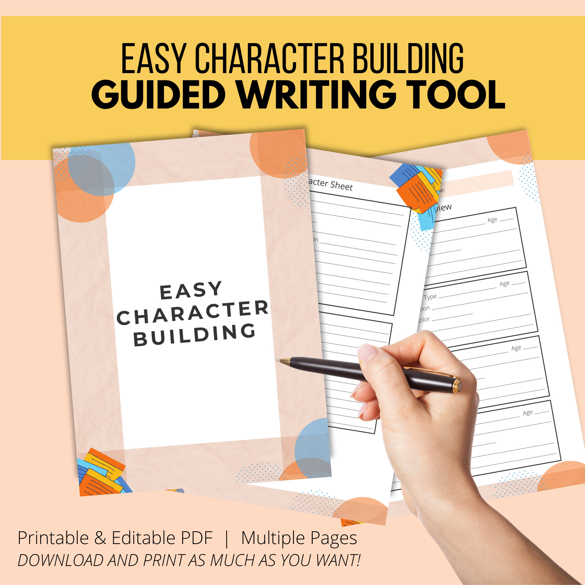 Character Development Workbook | Writing Tools | Step-by-step Character ...