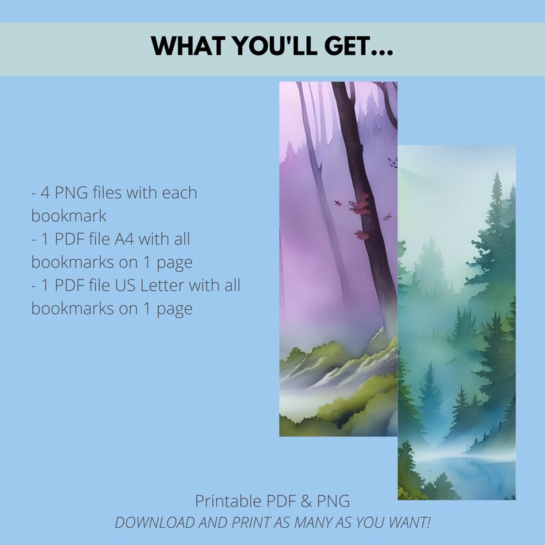 Forest Printable Bookmarks | Enchanted Forest | Bookmark Set | Bookish ...