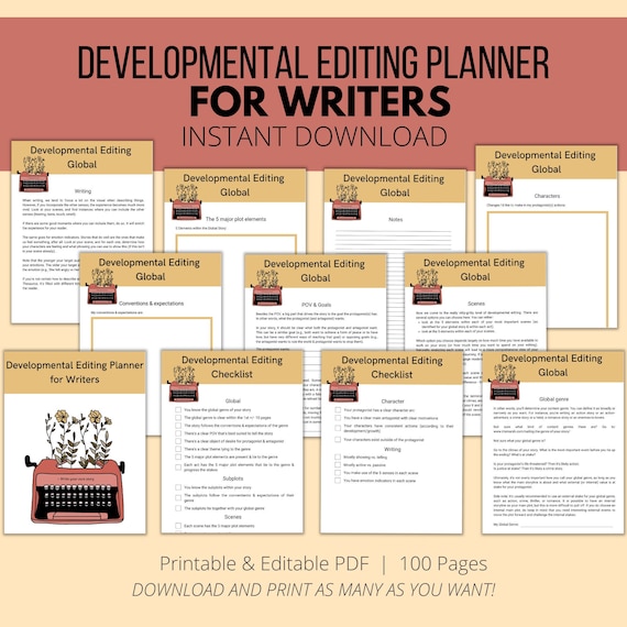 Developmental Editing Planner for Writers Self-editing - Etsy