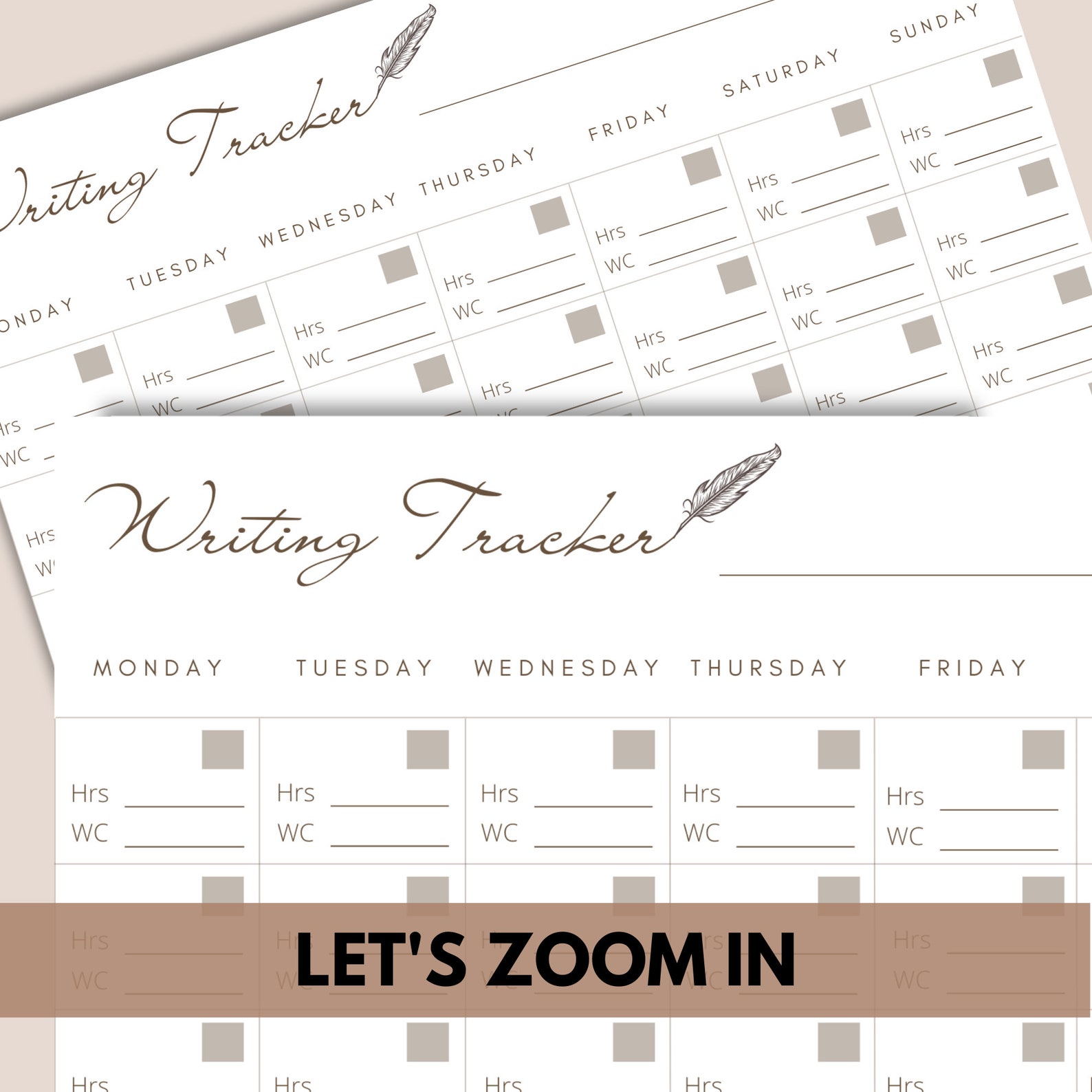 Monthly Writing Tracker for Writers | Word Count Tracker | Letter ...