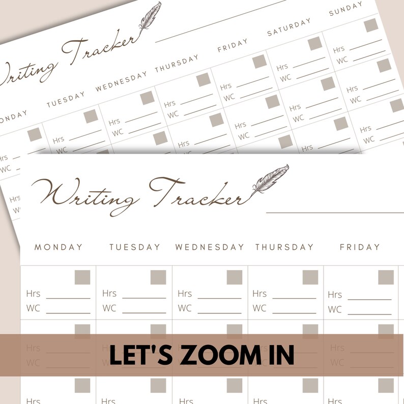 Monthly Writing Tracker for Writers | Word Count Tracker | Letter ...