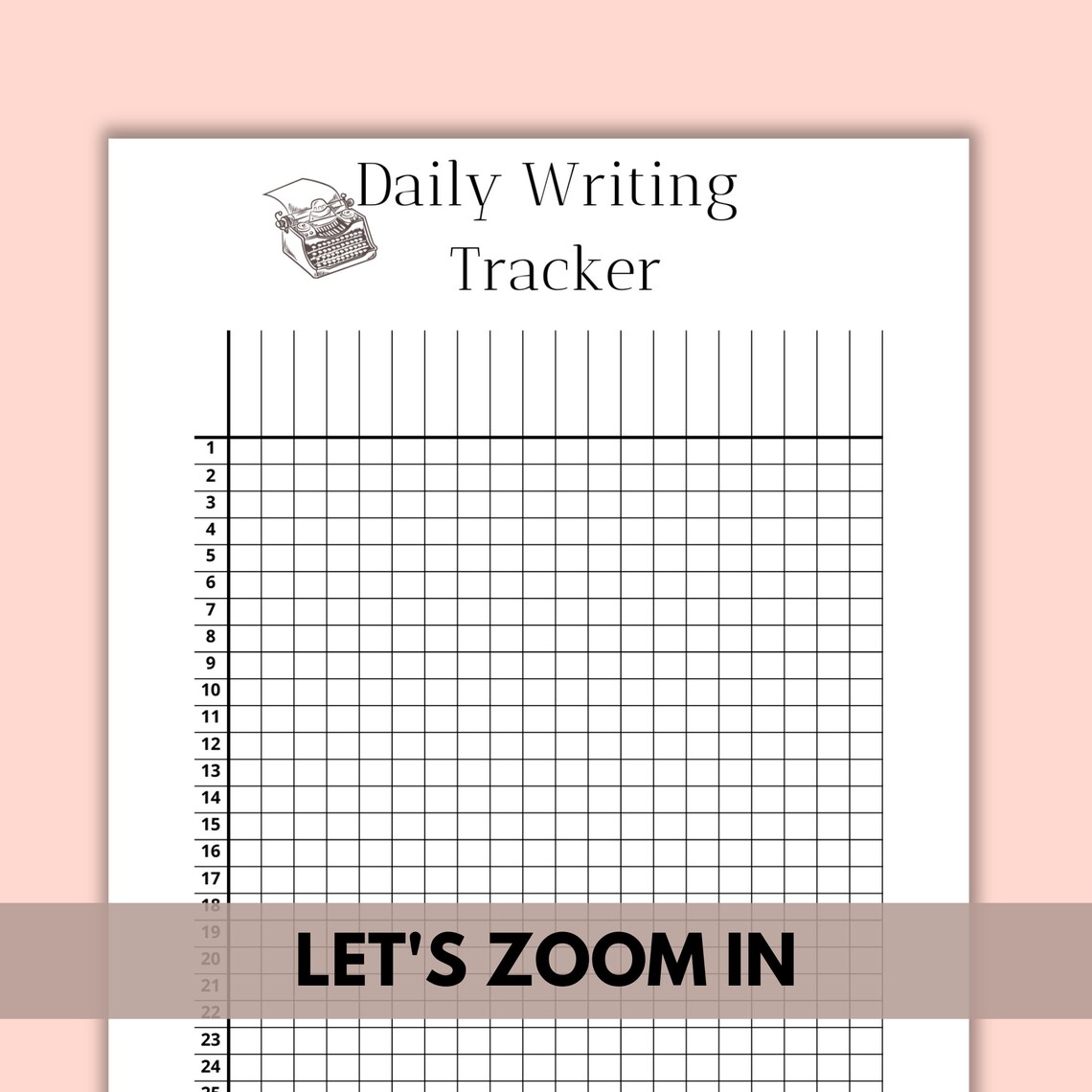 Daily Word Count Tracker Writing Tracker for Writers A4 Instant PDF ...