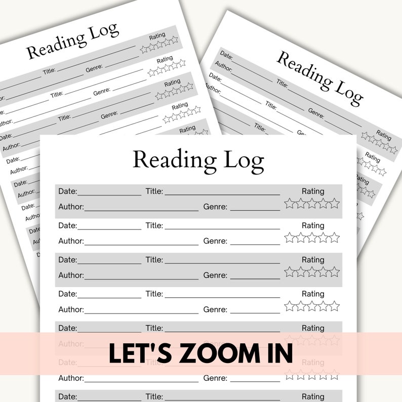 Reading Log Editable Printable Book List Tracker Books to Read Planner ...