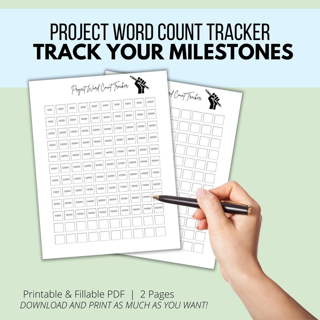 Project Word Count Tracker | Writing Tool | Nanowrimo Planner | Book ...