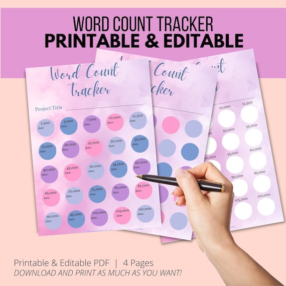 Word Count Tracker Dots Printable Word Count Tracker - Etsy