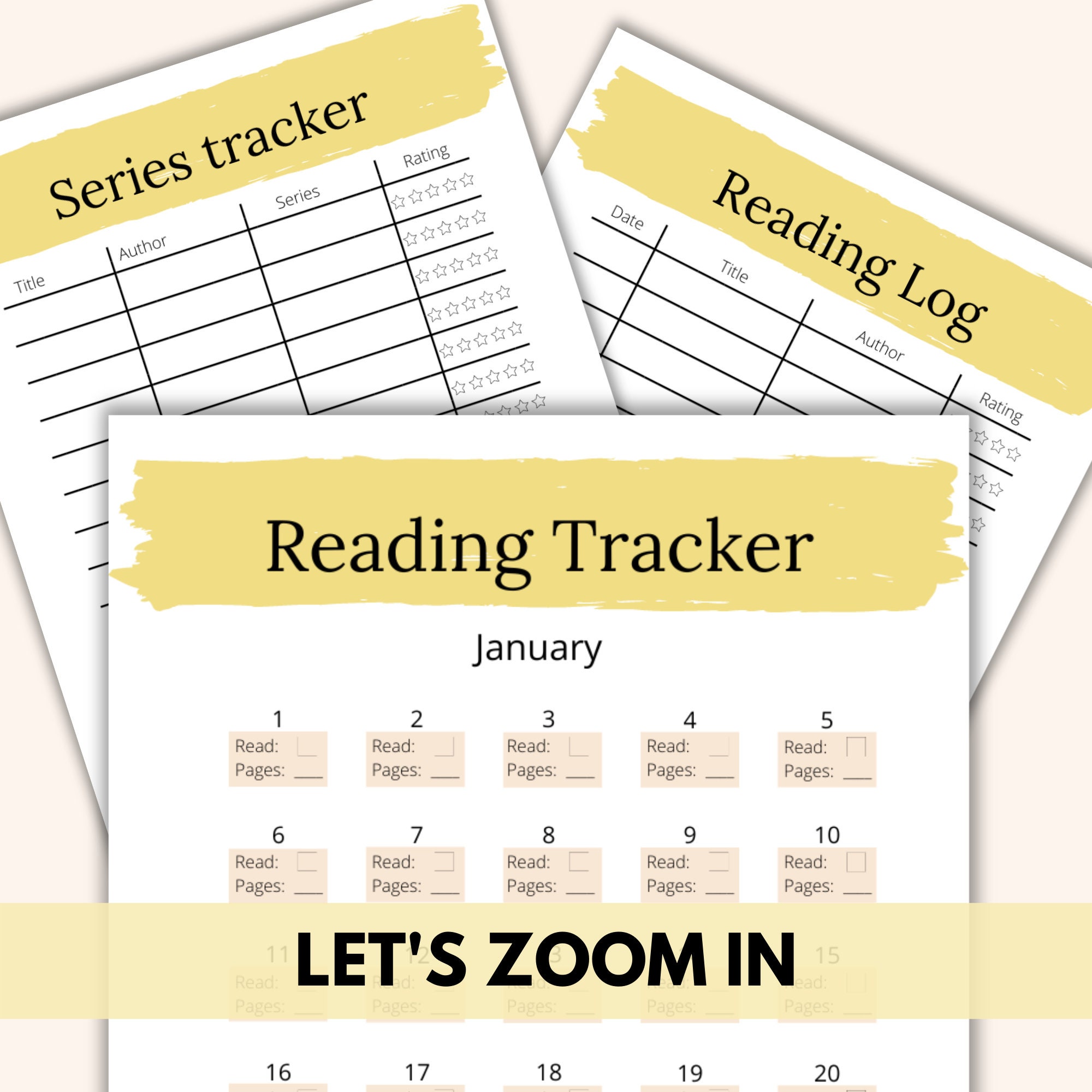 Printable Reading Journal | Reading Tracker | Book Planner | Instant ...