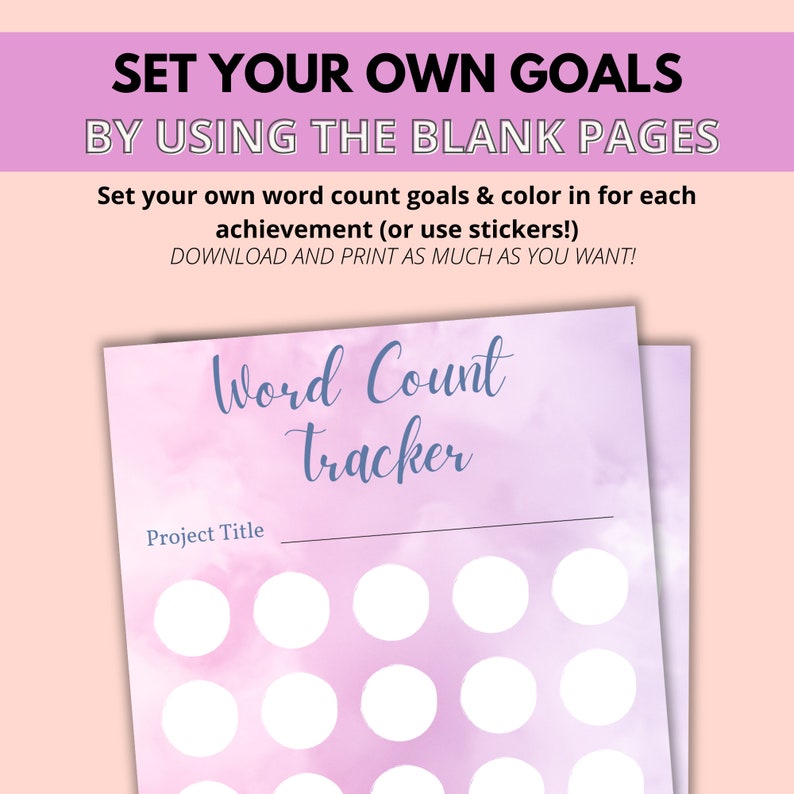 Word Count Tracker Dots Printable | Word Count Tracker Editable ...