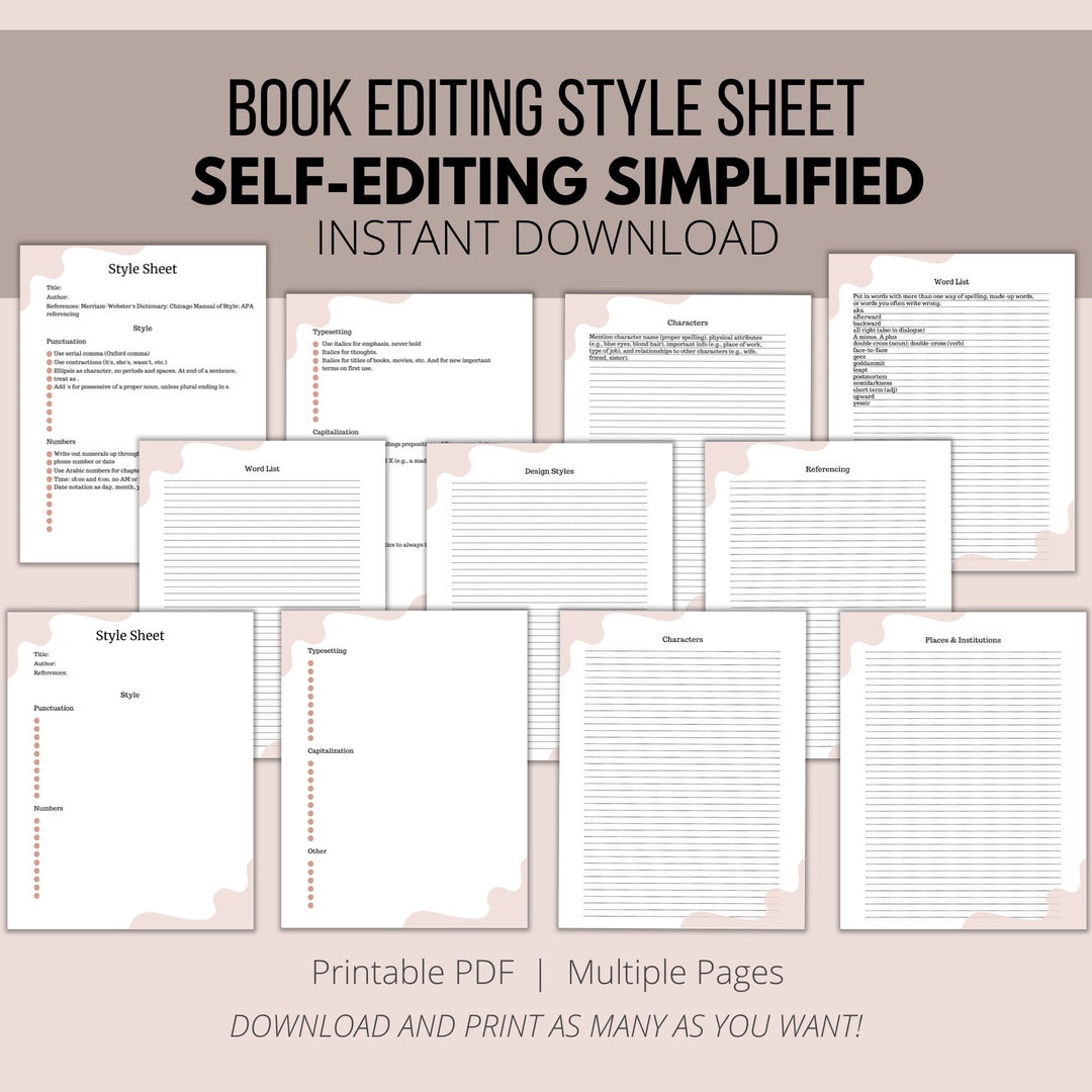 Book Editing Style Sheet for Writers | Fiction & Nonfiction Editing ...