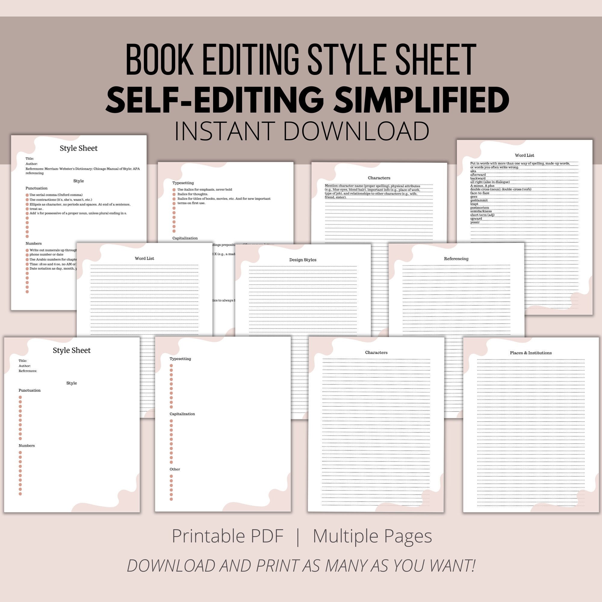 Book Editing Style Sheet for Writers | Fiction & Nonfiction Editing ...