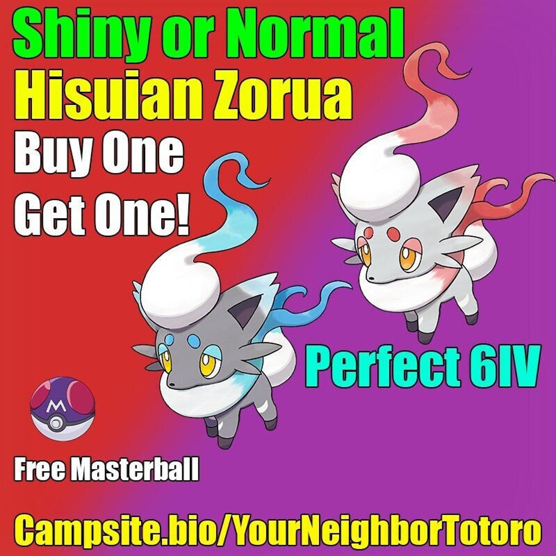 Shiny or Normal Hisuian Zorua Pokemon Scarlet and Violet - Etsy
