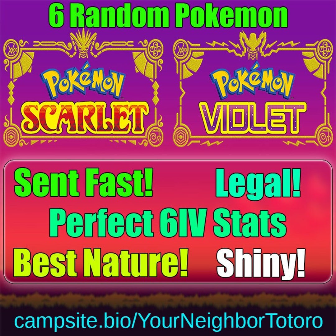6 Random Pokemon Pokemon Scarlet and Violet Custom Pokemon Perfect 6IV ...